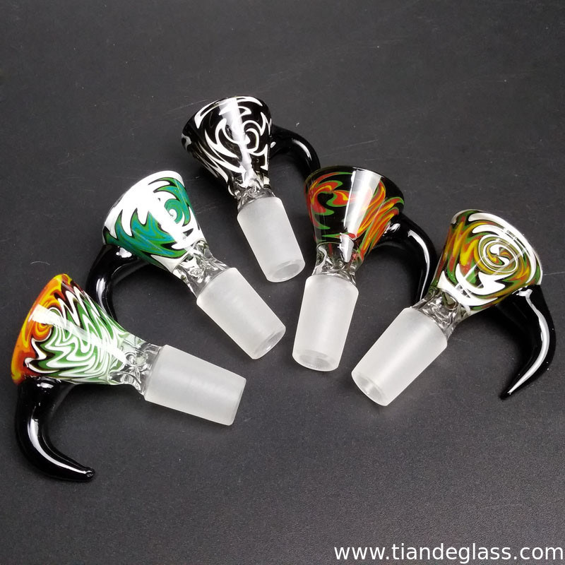 Colored Thick Glass Bowls Pieces Funnel Slide Piece Slides for Water Pipes