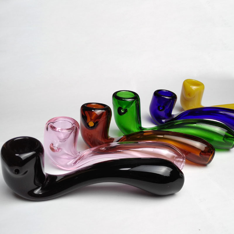 140mm 5.5 Inch Long Big Labs Heady Glass Sherlock Glass Hand Pipe ...